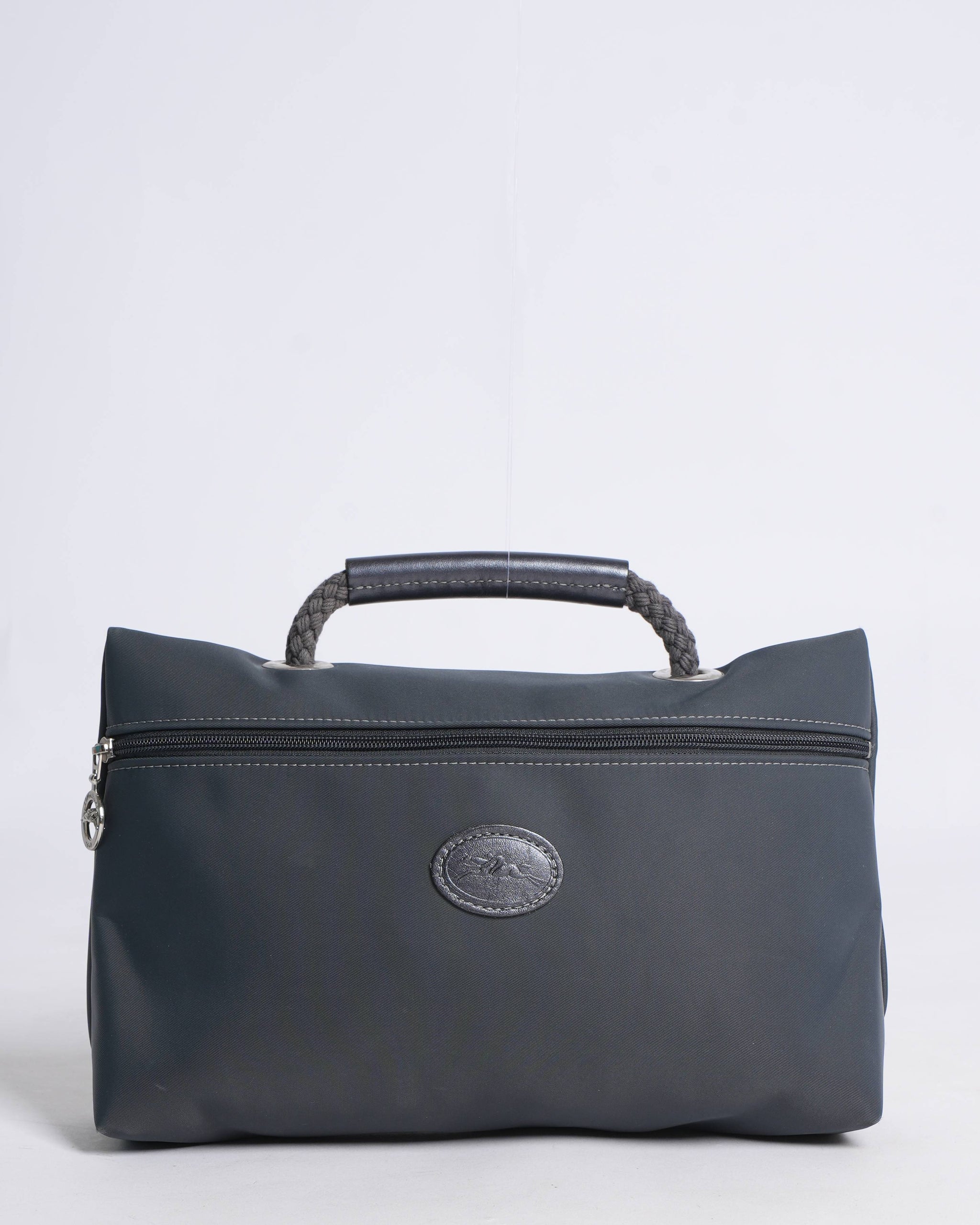 Authentic Pre-loved My Almari | Longchamp Grey Nylon Top-Zip Handle Bag