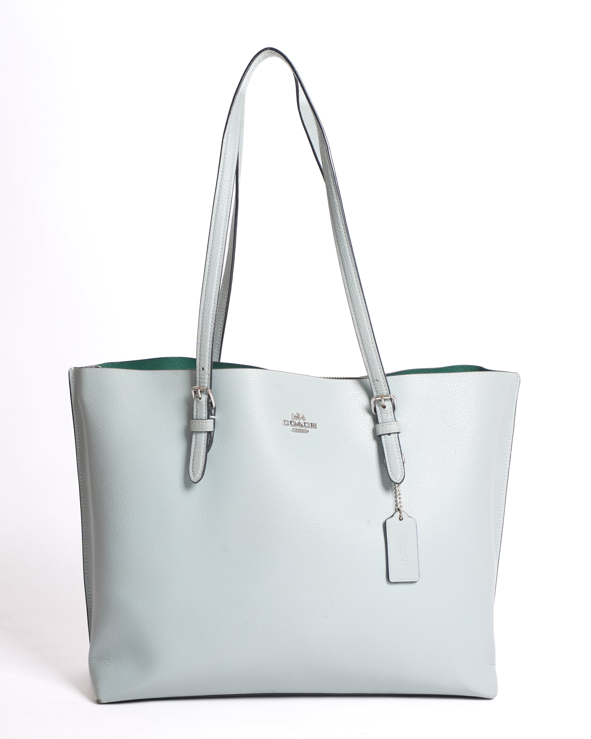 Coach Light Green Leather Tote Bag - Pre-Loved My Almari