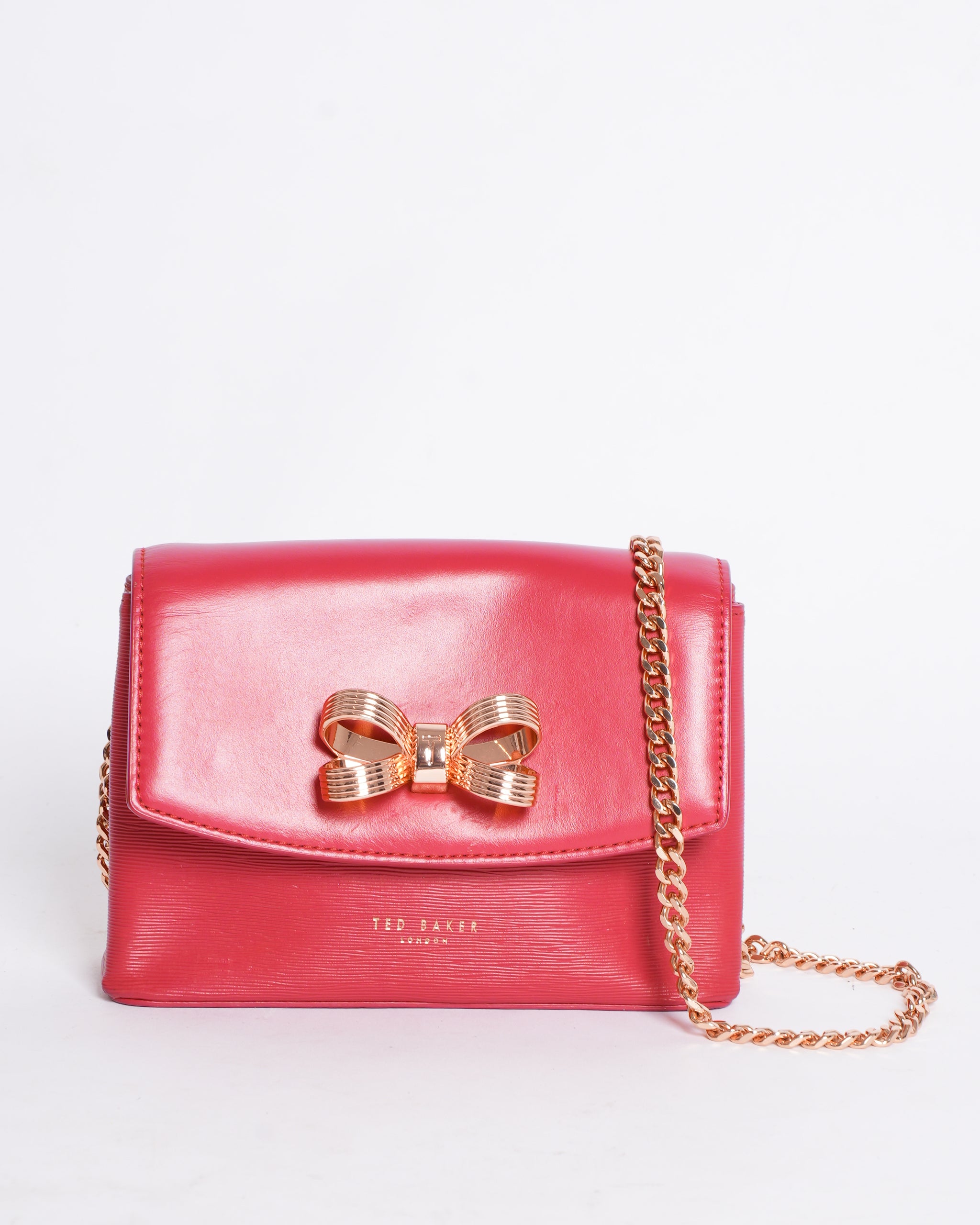 Ted Baker Red Mini Crossbody Bag with Rose Gold Hardware | Pre-Loved ...