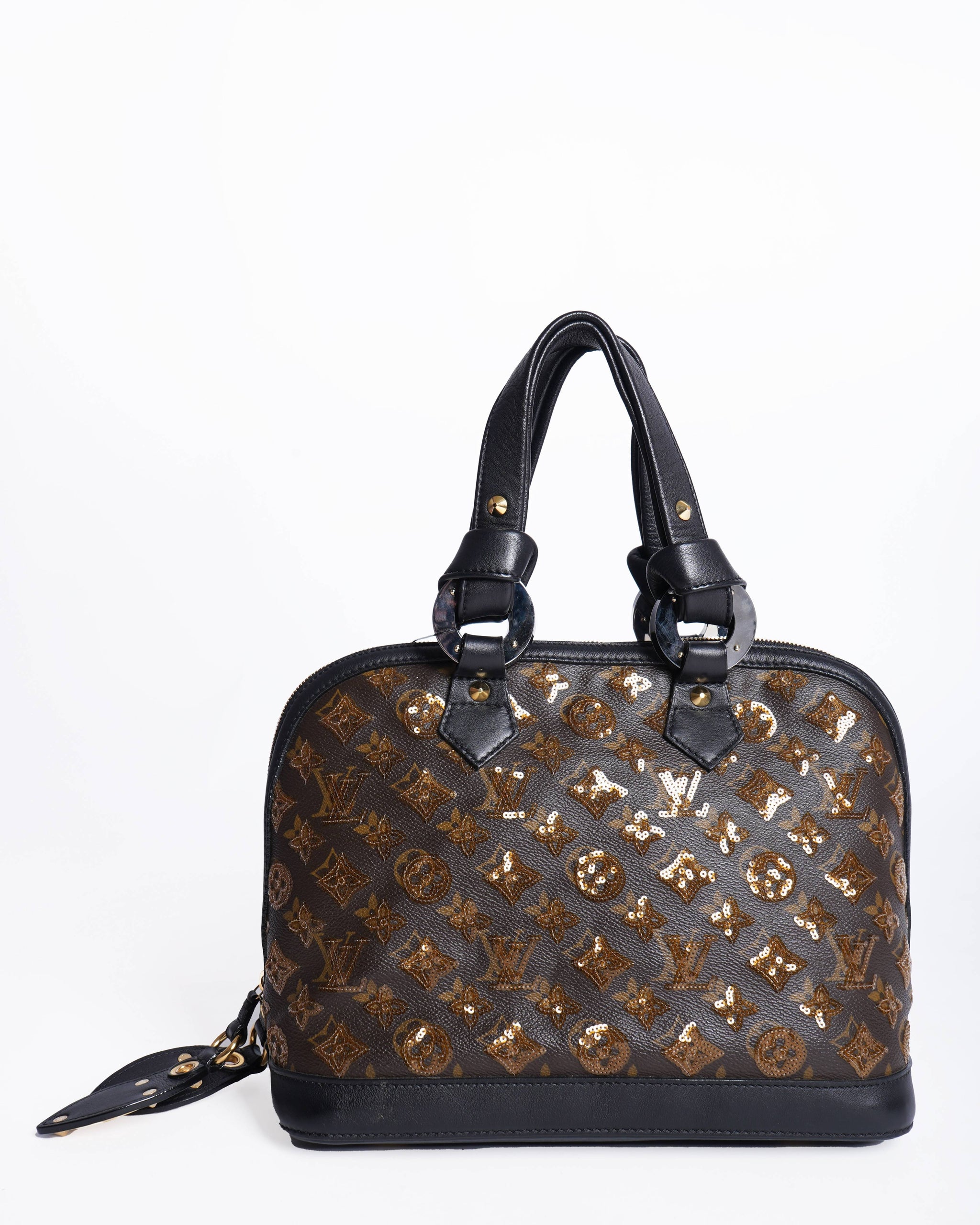 Louis Vuitton Limited Edition Monogram Eclipse Amber Sequin Alma Bag ...