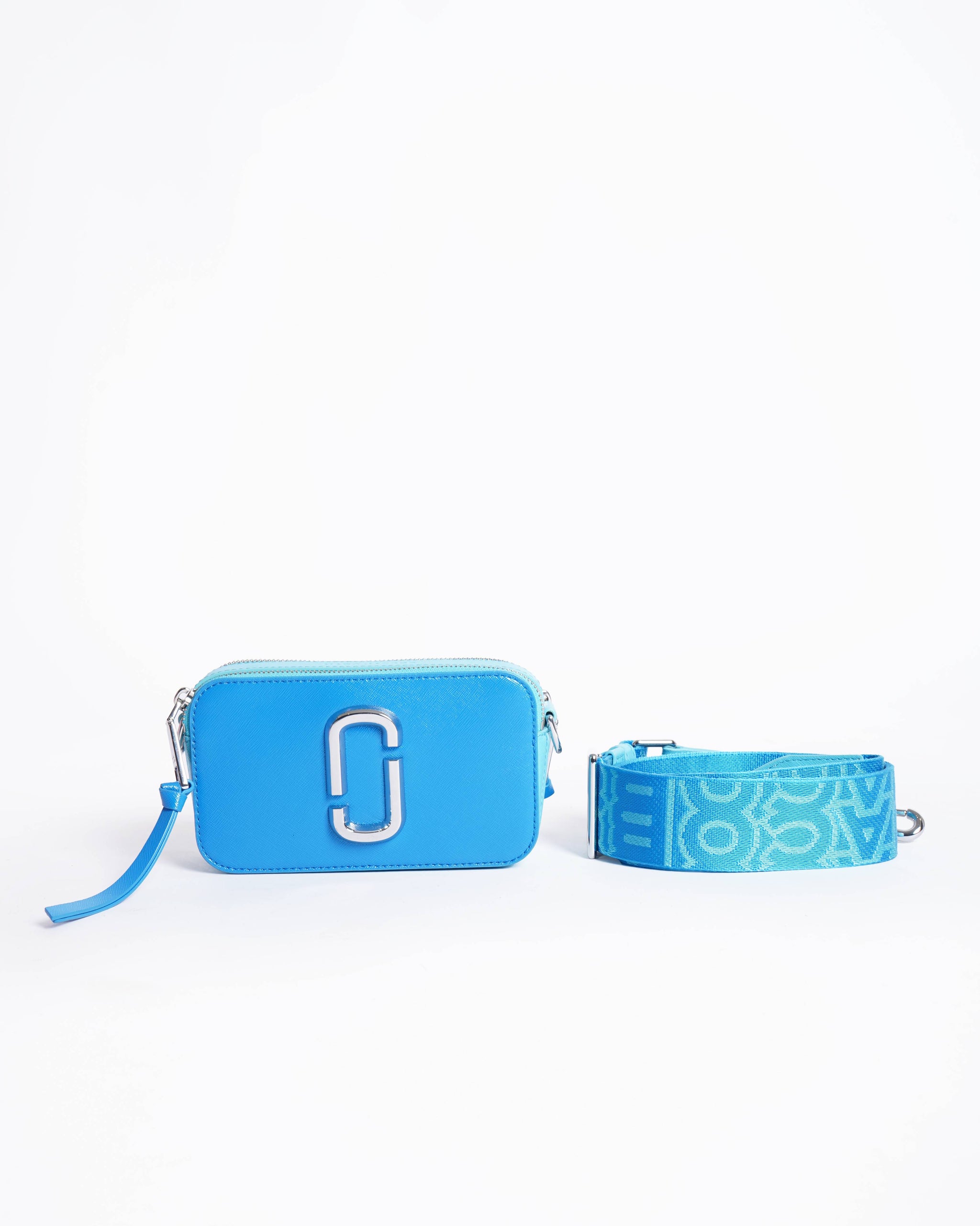 Authentic Marc Jacobs The Snapshot Bag - Electric Blue Saffiano Leather