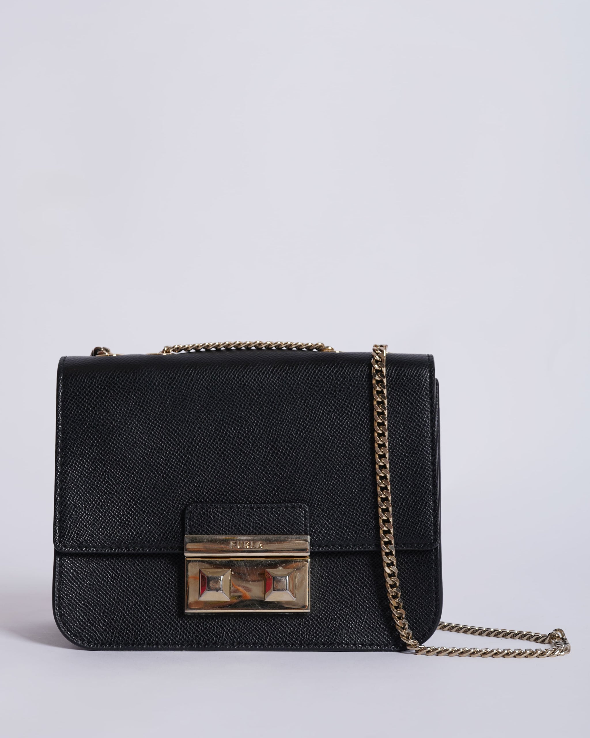 Authentic Pre-loved Furla Bella Mini Bag in Black Leather - My Almari