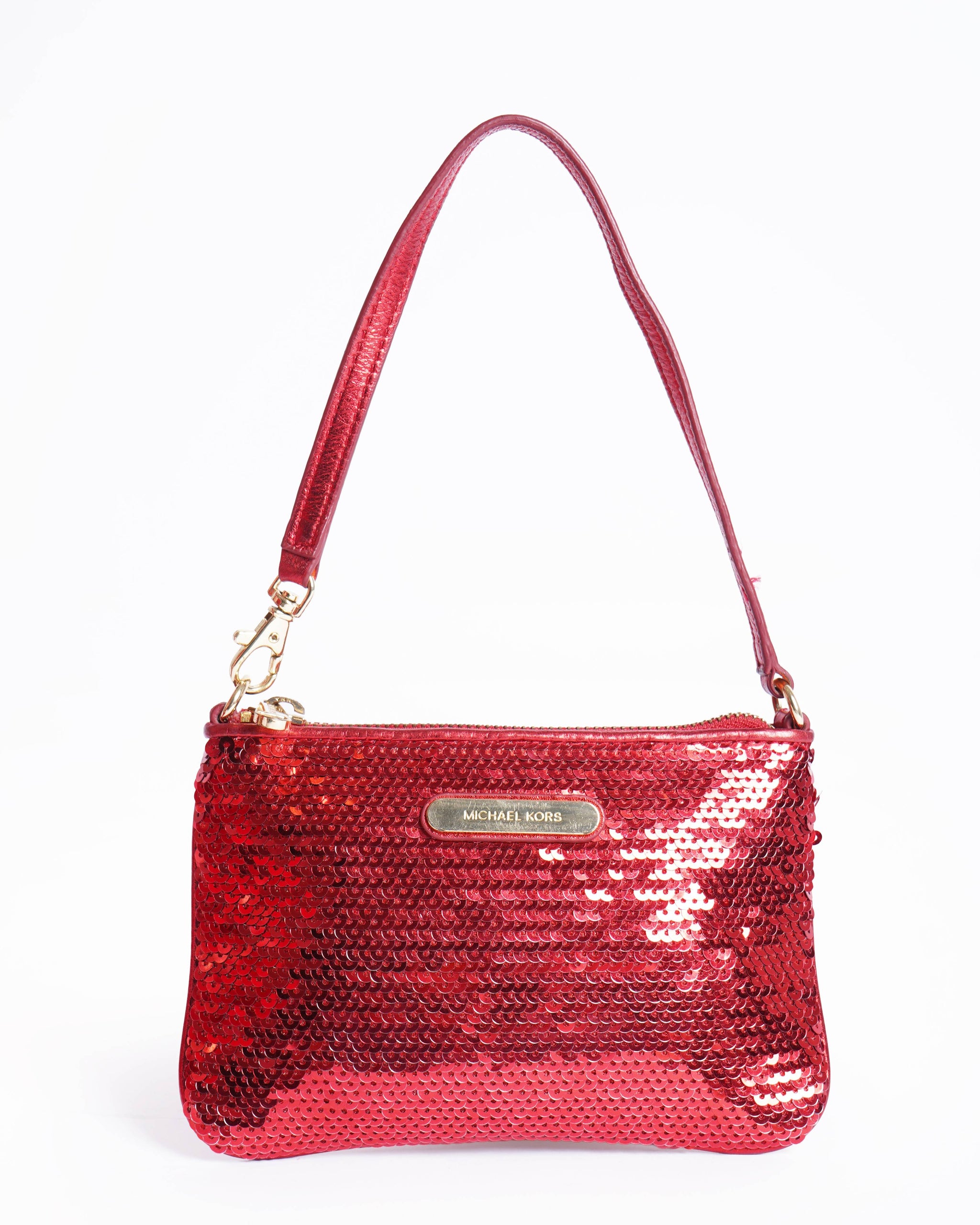 Michael Kors Mini Red Sequin Wristlet Bag | Authentic Pre-loved My Almari