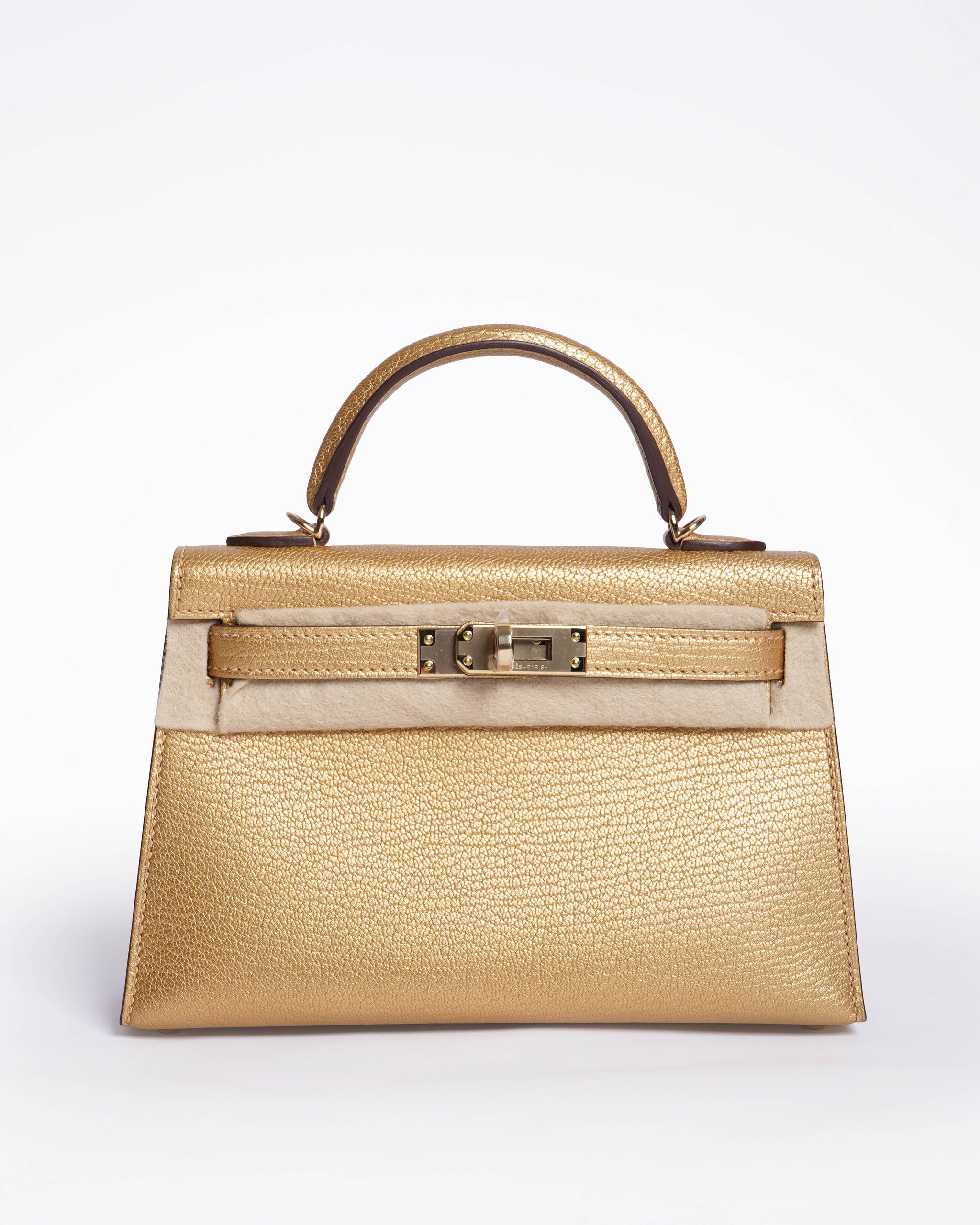 New Authentic Pre-loved My Almari | Hermès Mini Kelly Doré Metallic ...