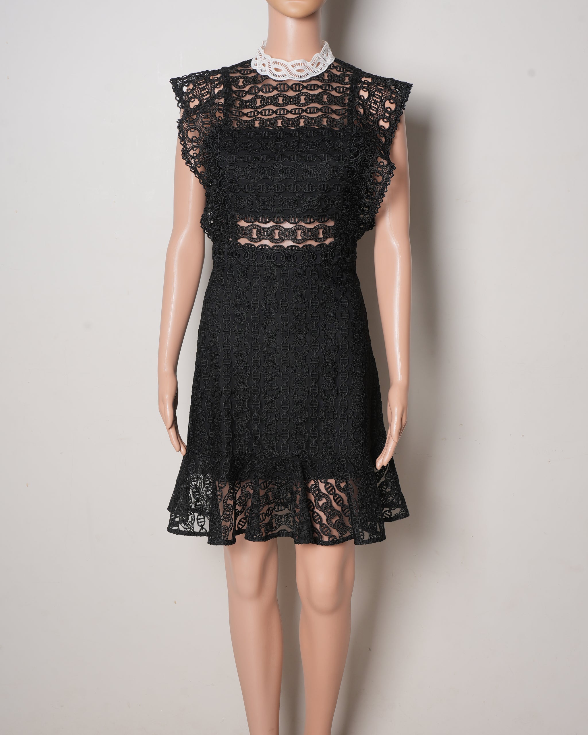 Sandro White Lace Net Dress