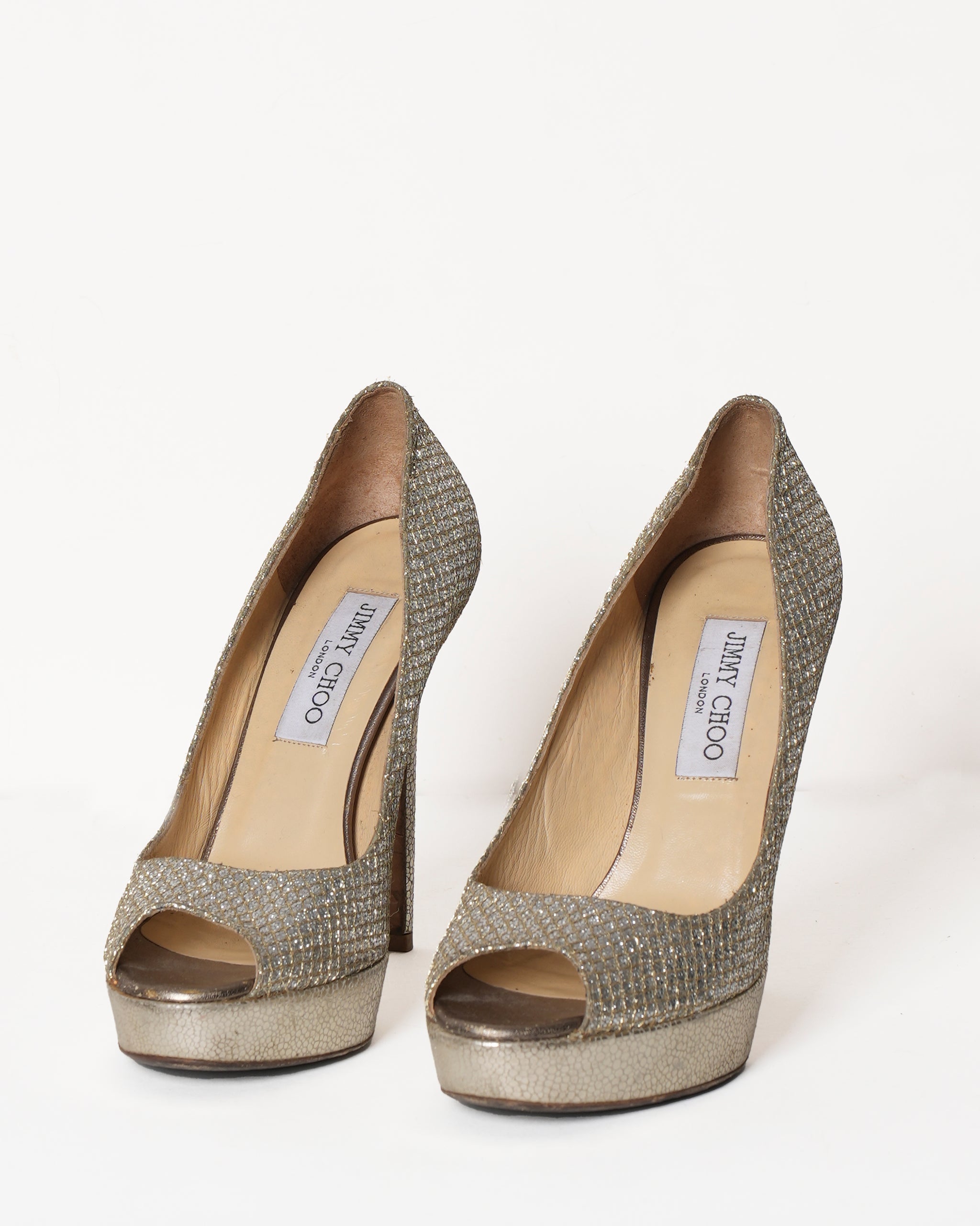 Jimmy Choo Golden Peep toe Glitter